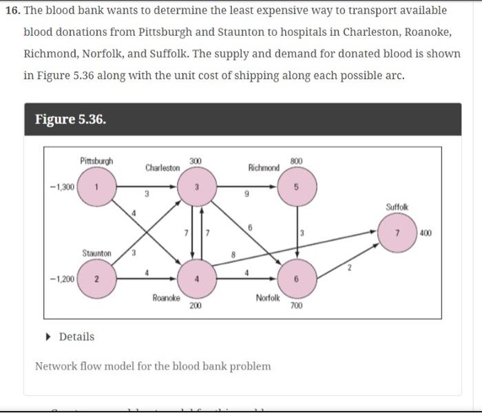Solved The blood bank wants to determine the least expensive | Chegg.com