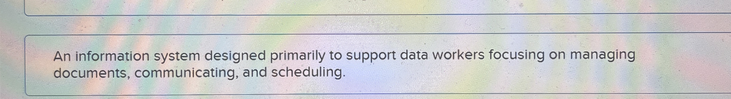 Solved An information system designed primarily to support | Chegg.com