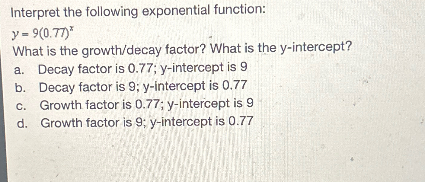 Solved Interpret the following exponential | Chegg.com