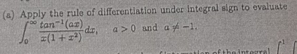 Solved (a) ﻿Apply the rule of differentiation under integral | Chegg.com