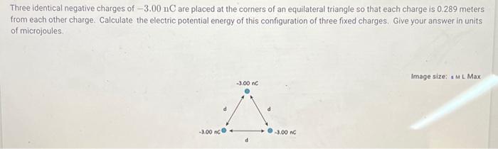 Solved Three identical negative charges of −3.00nC are | Chegg.com