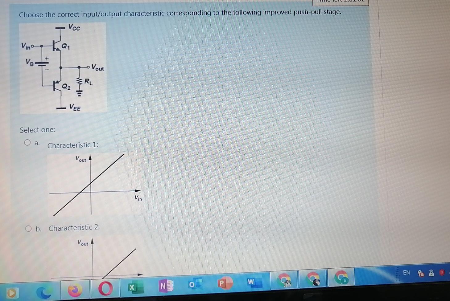 Solved Choose the correct input/output characteristic | Chegg.com