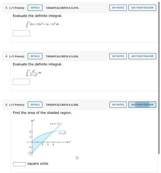 Solved MY NOTES ASK YOUR TEACHER 3. [-/1 Points) DETAILS | Chegg.com