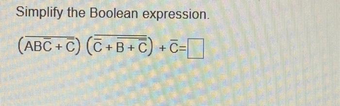 Simplify the Boolean expression. \\[ | Chegg.com