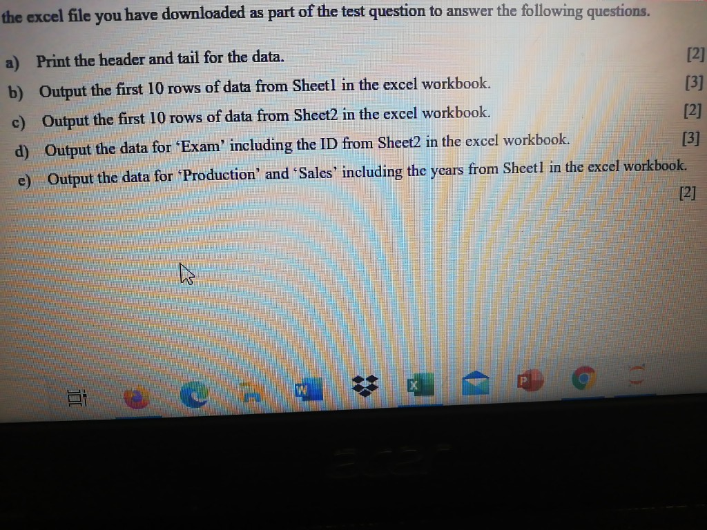 [3] b) Output the first 10 rows of data from Sheetl | Chegg.com