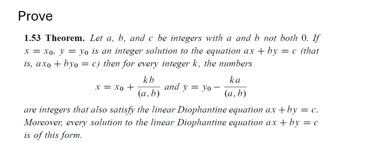 Solved Prove1.53 ﻿Theorem. Let a,b, ﻿and c ﻿be integers with | Chegg.com