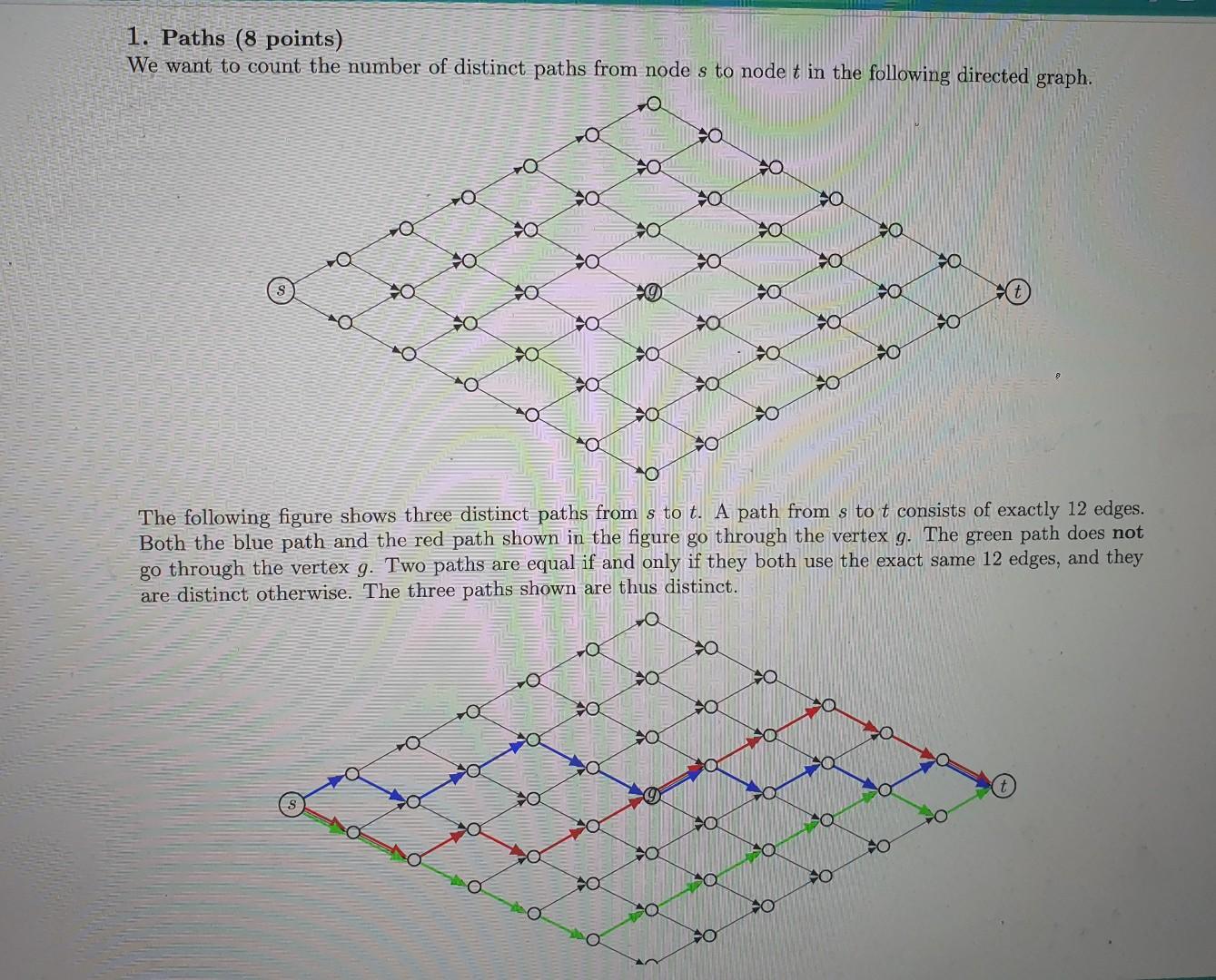 Solved 1. Paths (8 points) We want to count the number of | Chegg.com