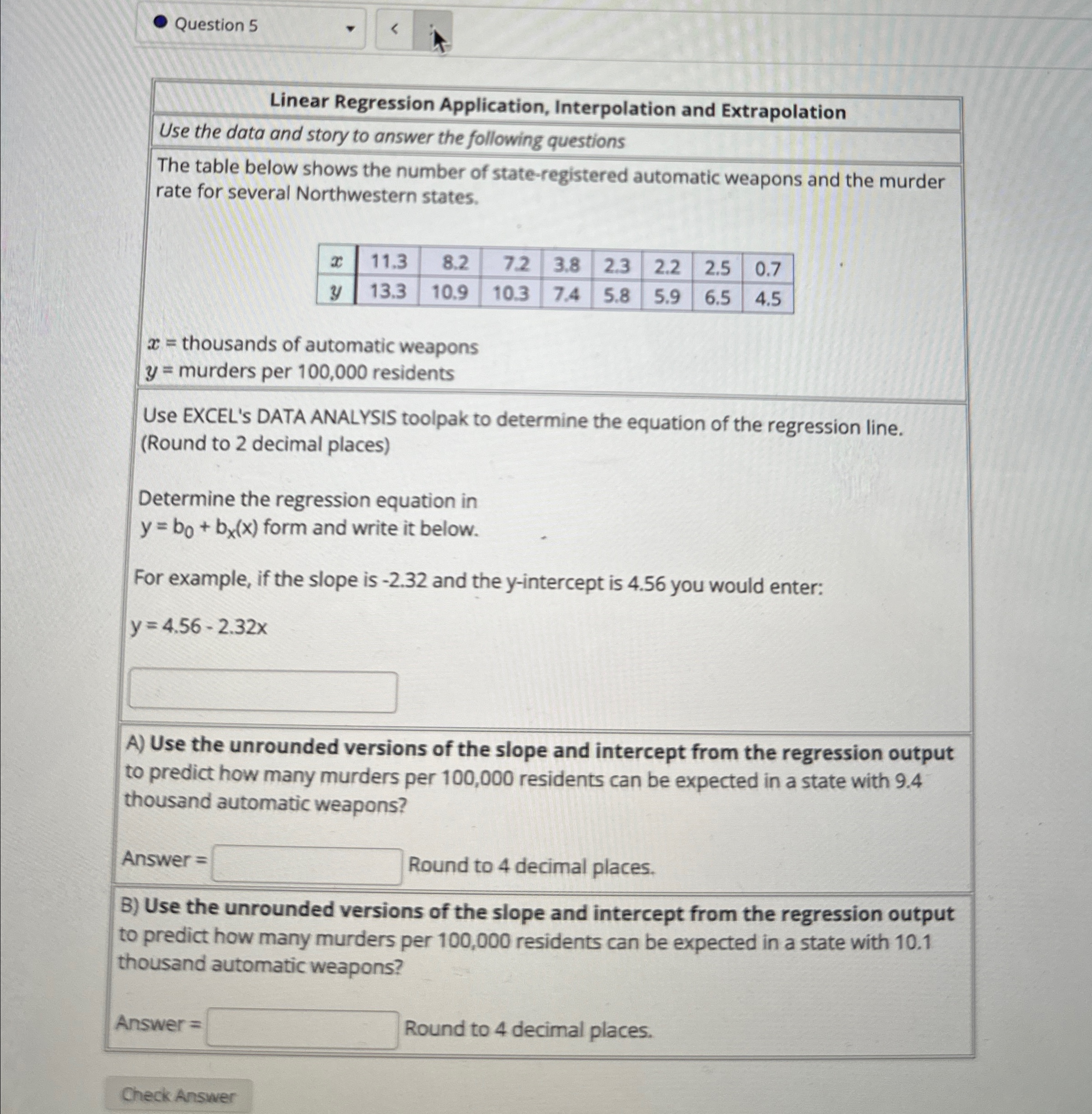 Solved Question 5Linear Regression Application, | Chegg.com