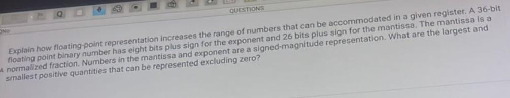 Solved Floating Point Binary Number Has Eight Bits Plus Sign