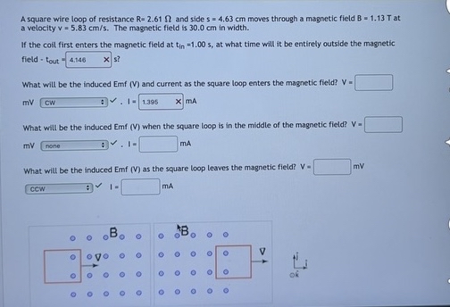 Solved A square wire loop of resistance R=2.61Ω ﻿and side | Chegg.com