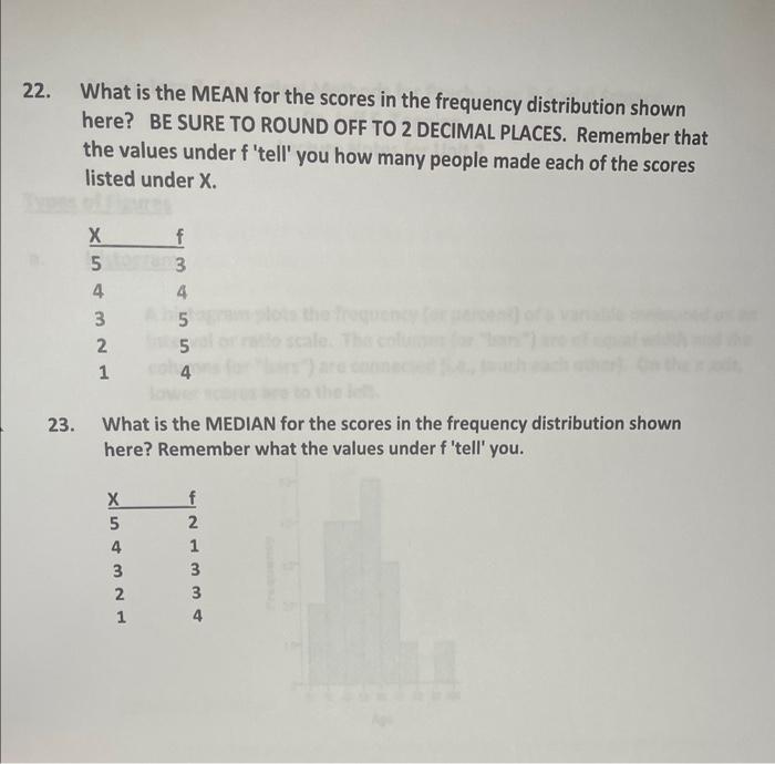 Solved What is the MEAN for the scores in the frequency | Chegg.com