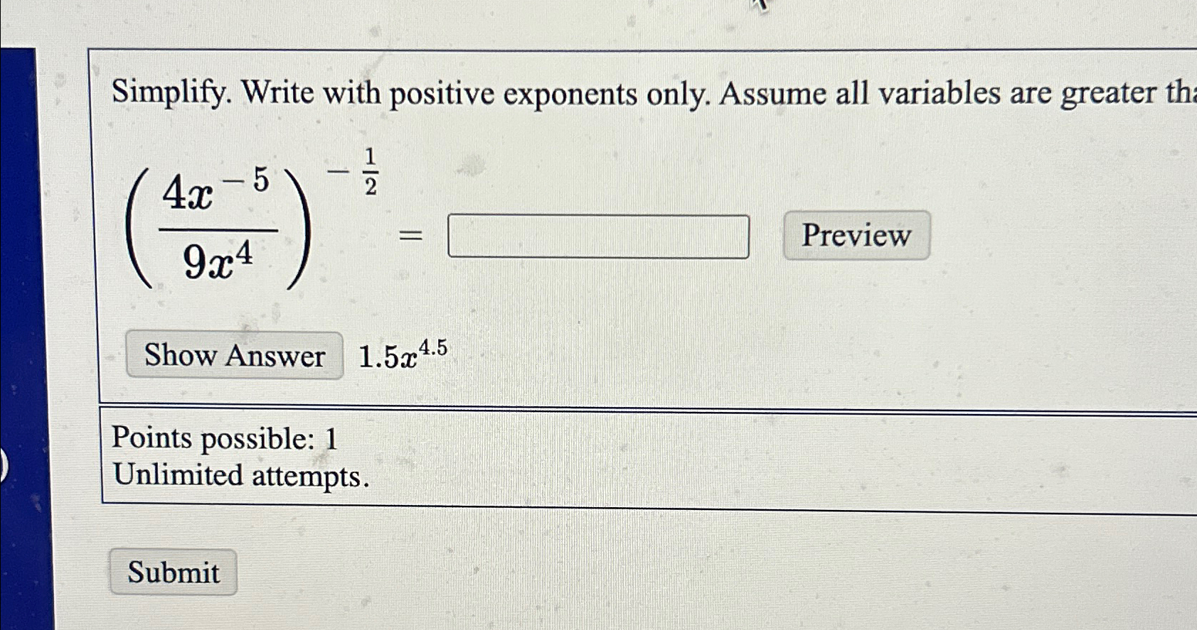 Solved Simplify. Write with positive exponents only. Assume | Chegg.com