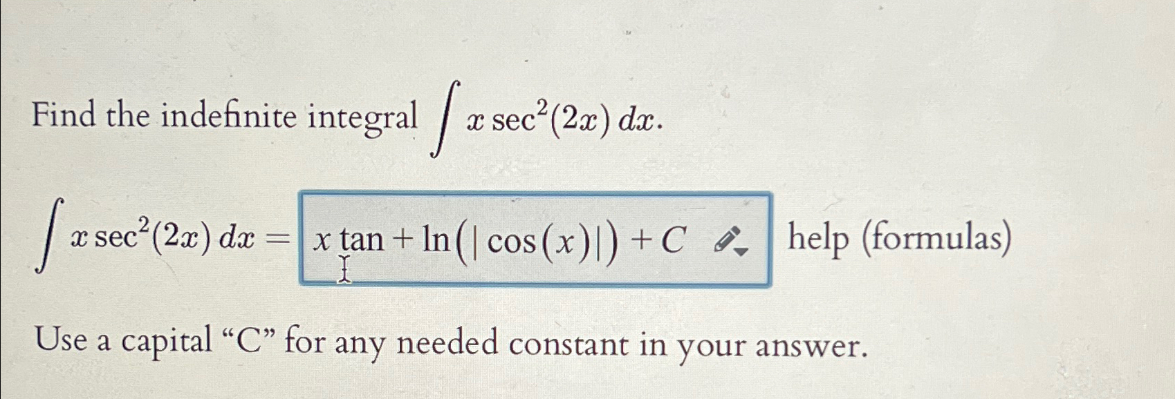 Solved Find the indefinite integral | Chegg.com