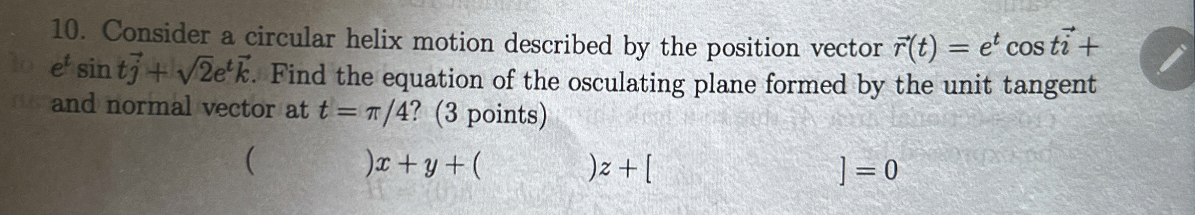 Solved Consider a circular helix motion described by the | Chegg.com