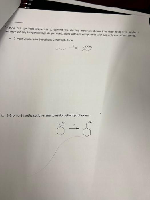 Solved Propose full synthetic sequences to convert the | Chegg.com