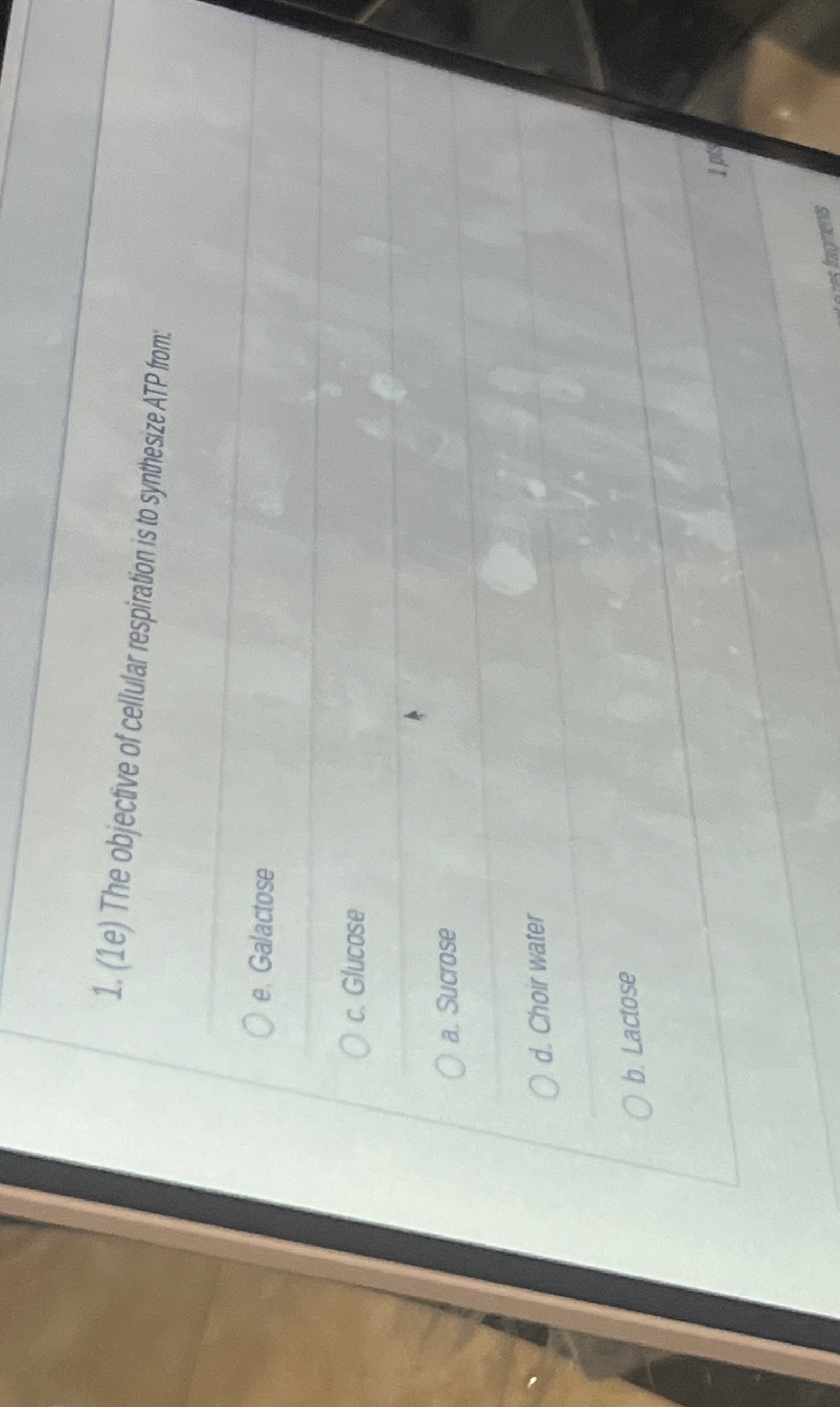 Solved (1e) ﻿The objective of cellular respiration is to | Chegg.com