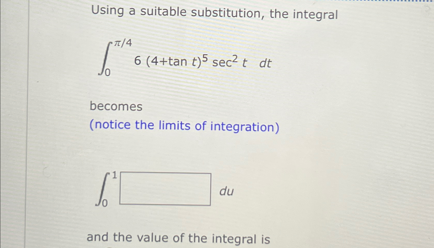 Solved Using a suitable substitution, the | Chegg.com