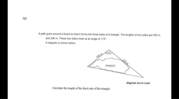 Solved A path goes around a forest so that it forms the | Chegg.com