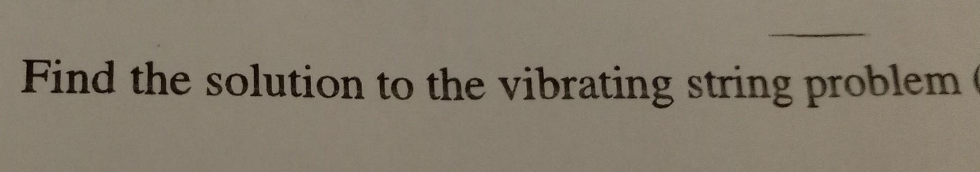 Solved Find the solution to the vibrating string problem(3) | Chegg.com