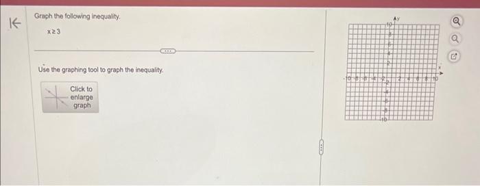 Solved Graph the following inequality. x≥3 Use the graphing | Chegg.com
