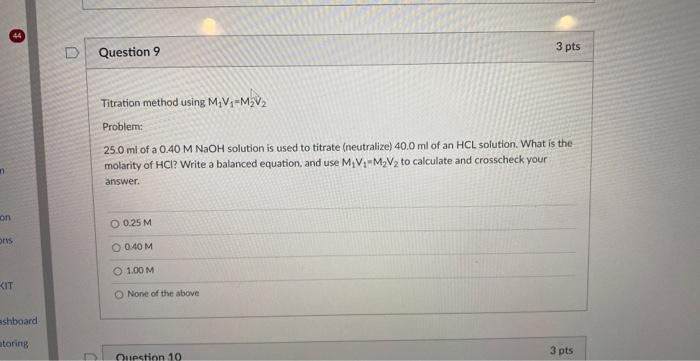 Solved Titration method using M1V1x1=M2V2x2 Problem: 15.0ml | Chegg.com