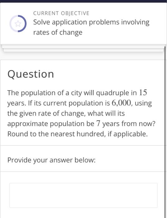 Solved CURRENT OBJECTIVE Solve application problems | Chegg.com