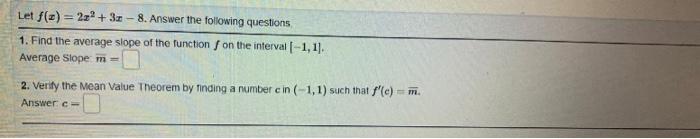 Solved Let f(x)=2x2+3x−8. Answer the following questions. 1. | Chegg.com