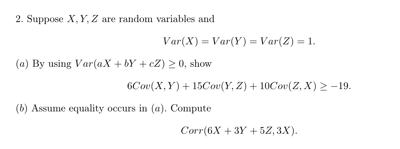 Solved Suppose X,Y,Z ﻿are random variables and | Chegg.com