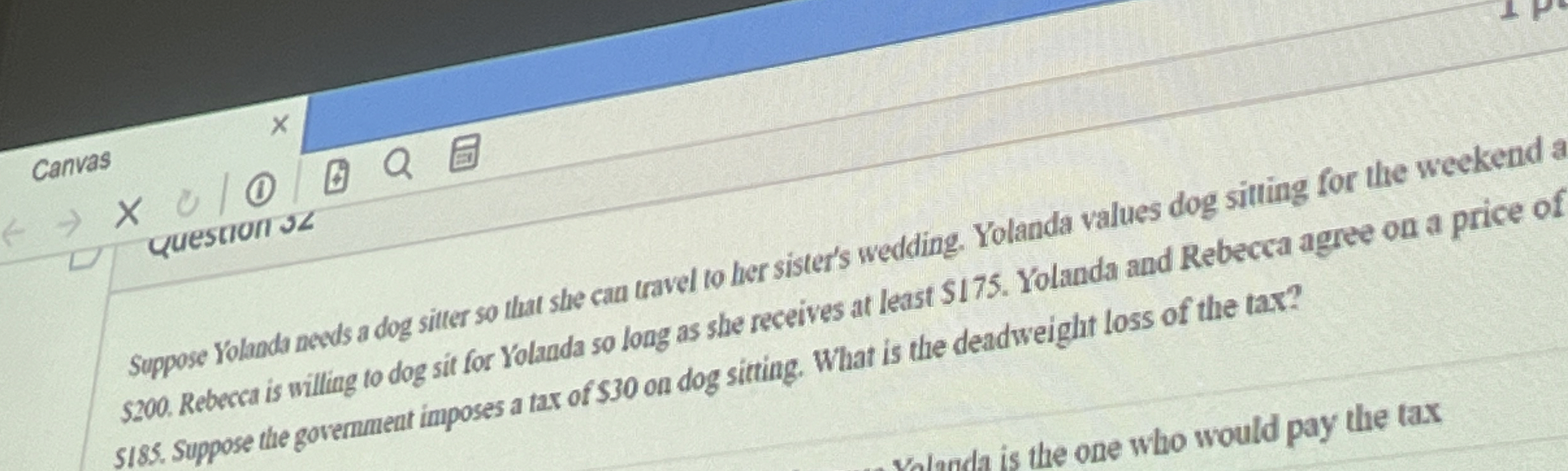 Solved canvasquestionsSuppose Yolanda needs a dog silter so | Chegg.com