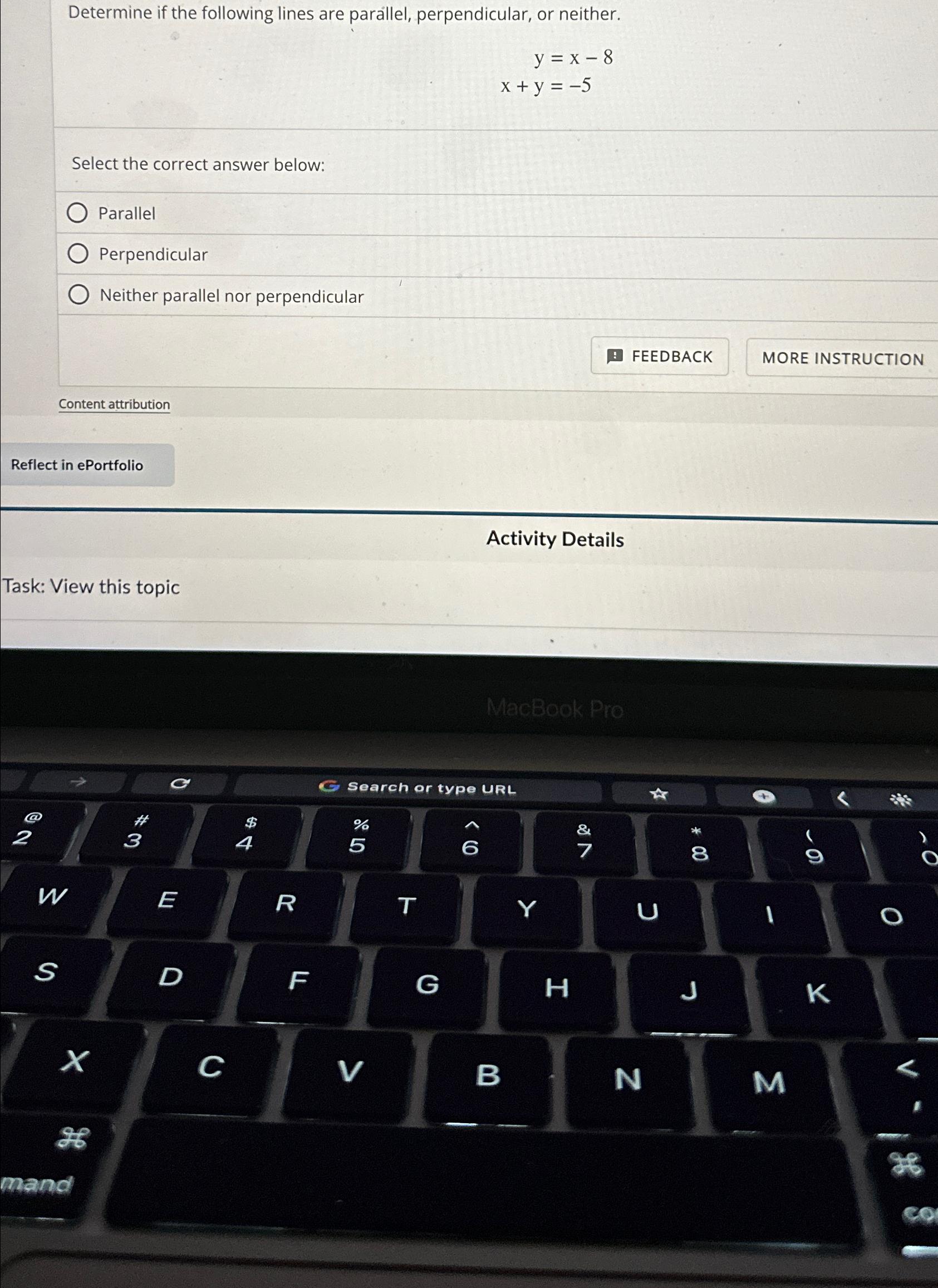 Solved Determine if the following lines are parallel, | Chegg.com