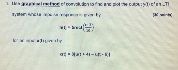 Solved 1. Use graphical method of convolution to find and | Chegg.com