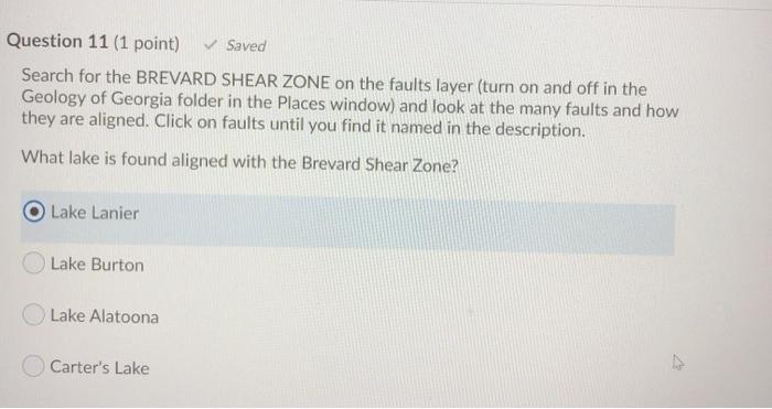 Question 11 (1 point) Saved Search for the BREVARD | Chegg.com