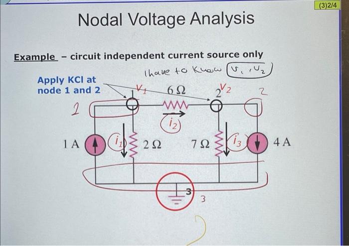 Solved Nodal Voltage Analysis Example circuit independent | Chegg.com