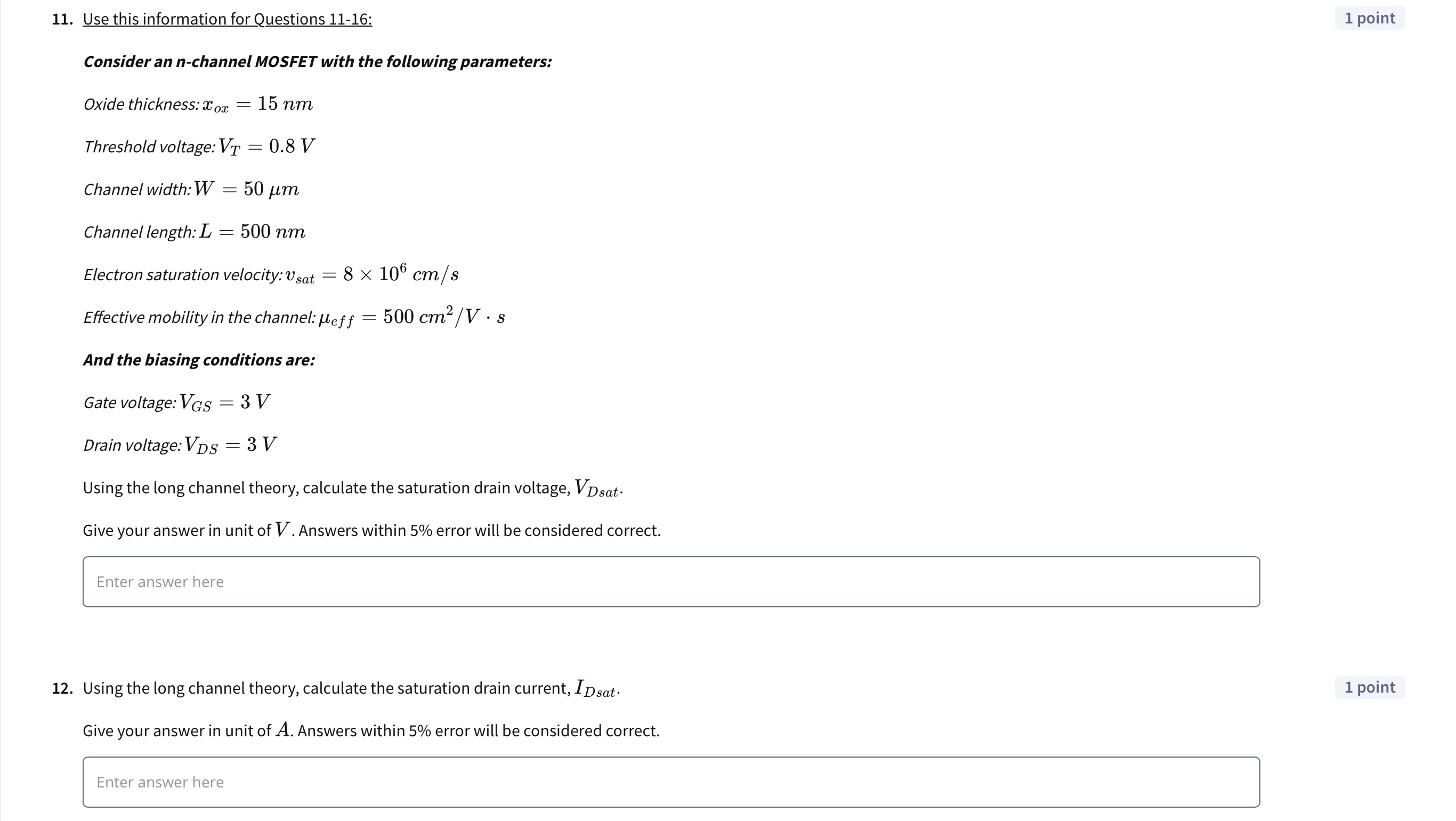 Solved Use this information for Questions 11-16:1 | Chegg.com