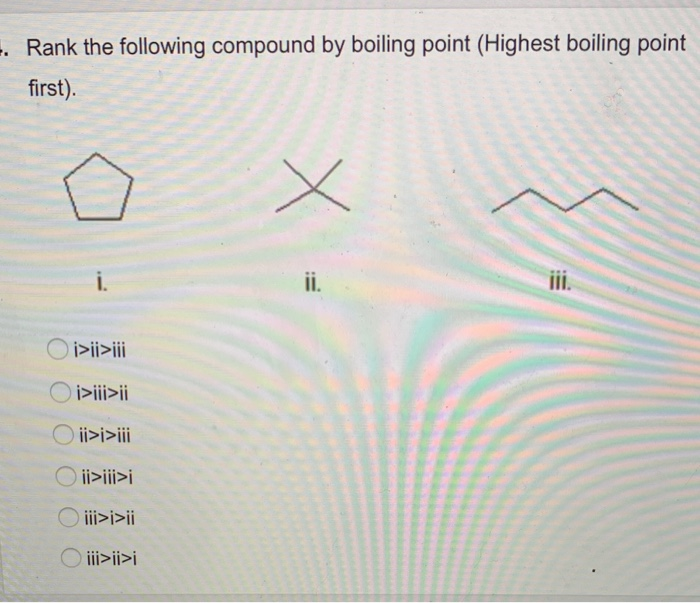 Solved - Rank the following compound by boiling point | Chegg.com