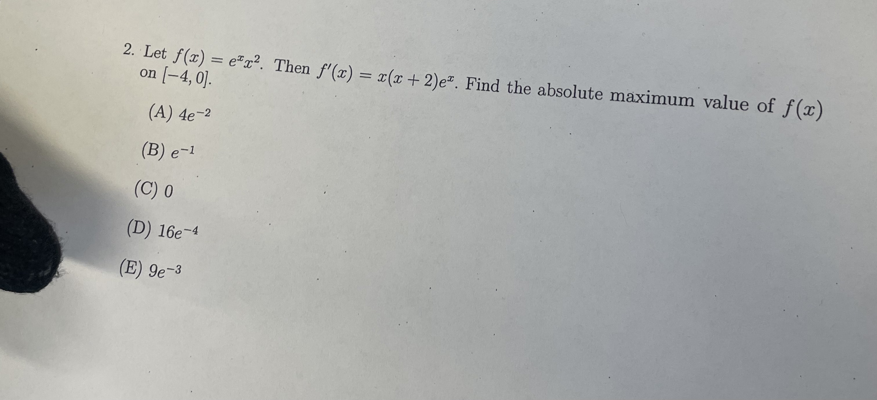 Solved Let f(x)=exx2. ﻿Then f'(x)=x(x+2)ex. ﻿Find the | Chegg.com