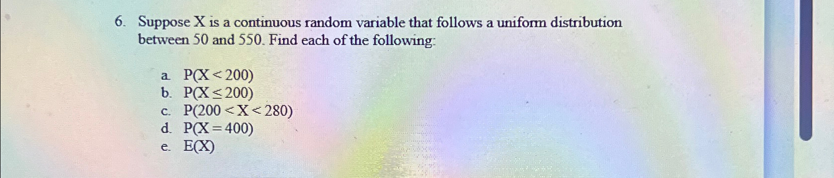 Solved Suppose x ﻿is a continuous random variable that | Chegg.com