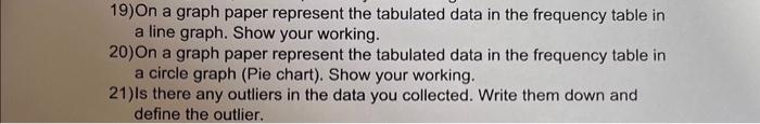 19)On a graph paper represent the tabulated data in | Chegg.com