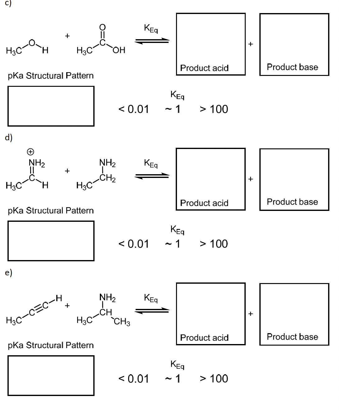 Solved find pka structural pattern, product acid, and | Chegg.com