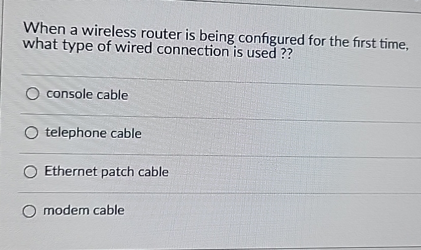 Solved When a wireless router is being configured for the | Chegg.com