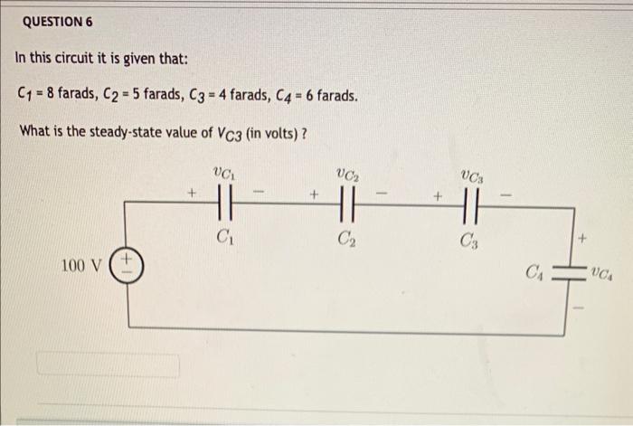 Solved In this circuit it is given that: C1=8 farads, C2=5 | Chegg.com