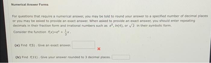Solved For questions that require a numerical answer, you | Chegg.com