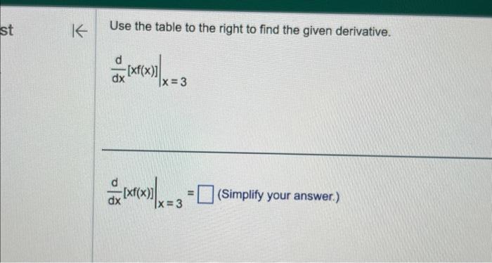 Solved use the table to the right to find the given | Chegg.com
