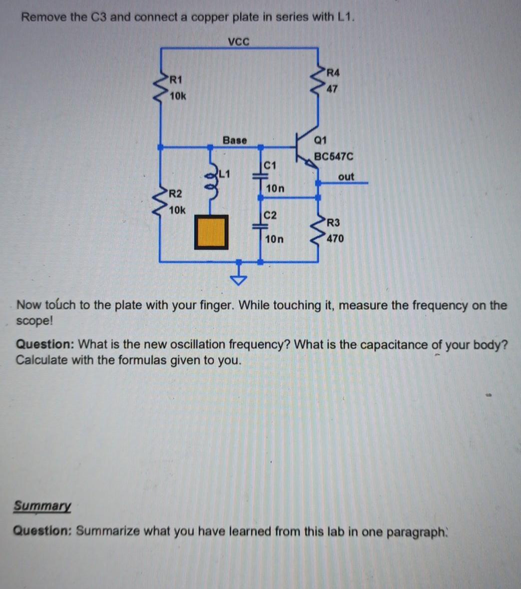 Oscillators Lab In this Lab, you will build LC type | Chegg.com