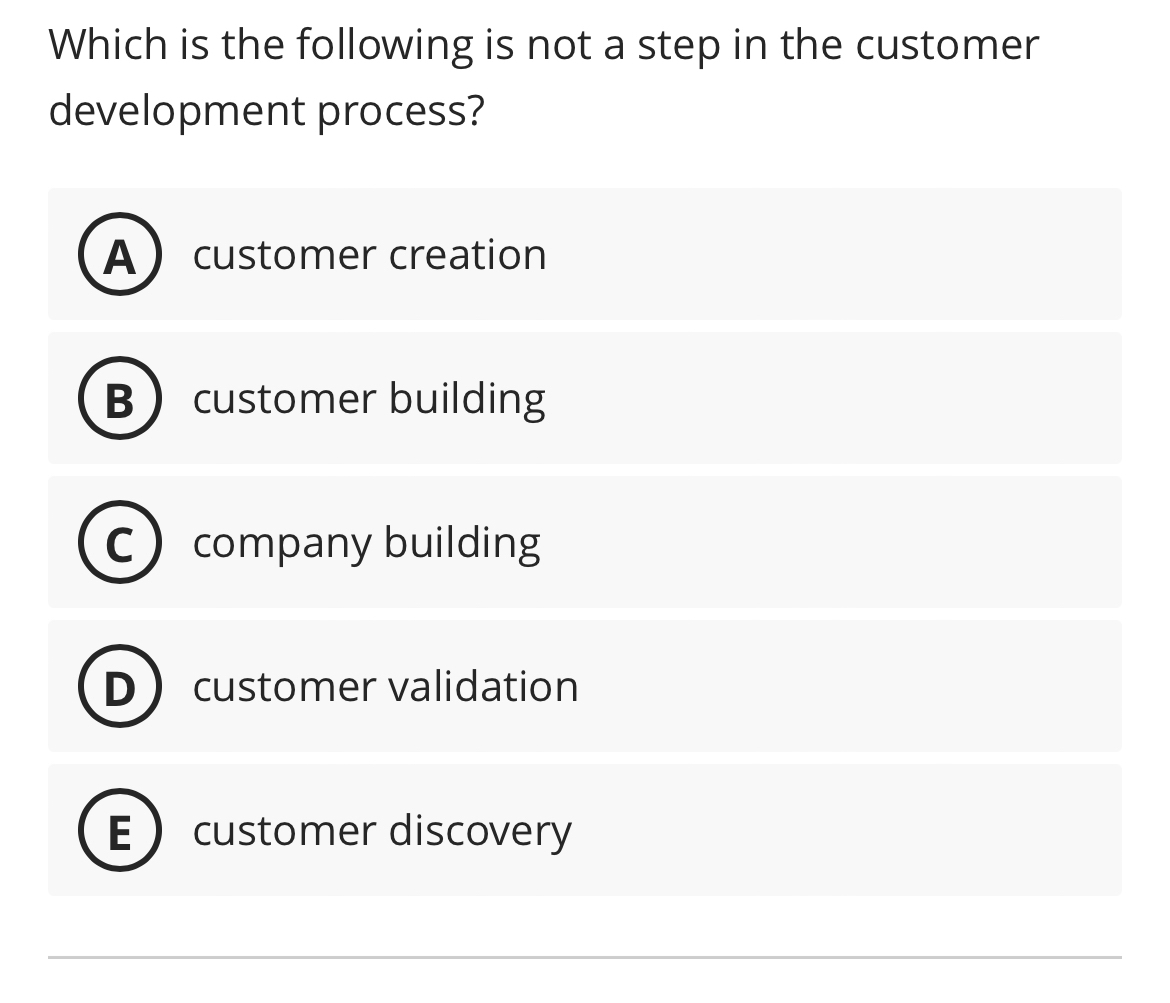 Solved Which is the following is not a step in the customer | Chegg.com
