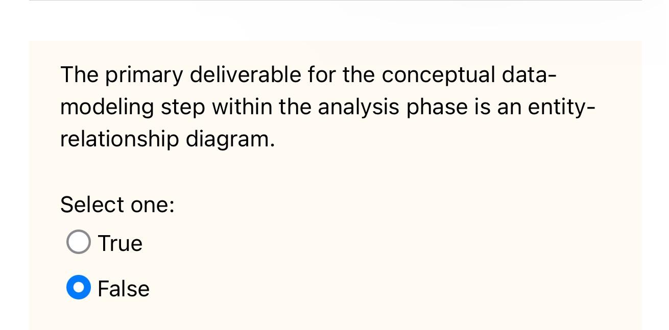 Solved The primary deliverable for the conceptual | Chegg.com