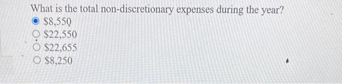 Solved What is the total non-discretionary expenses during | Chegg.com