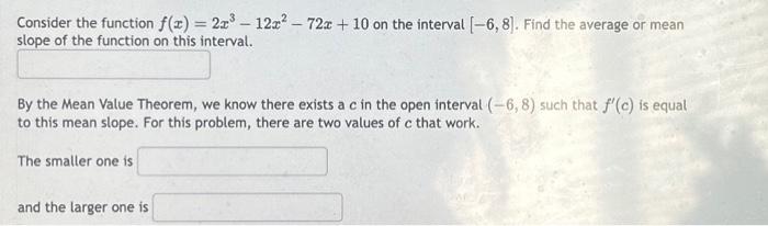 Solved Consider the function f(x)=2x3−12x2−72x+10 on the | Chegg.com