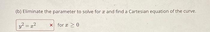 Solved Consider the parametric equations below. x=t2,y=t3 | Chegg.com