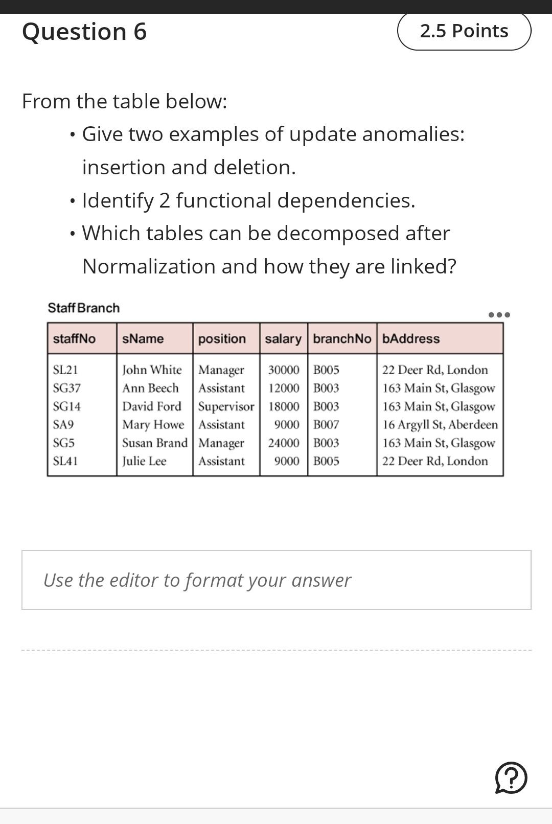 Solved The purpose of normalization is to identify a | Chegg.com